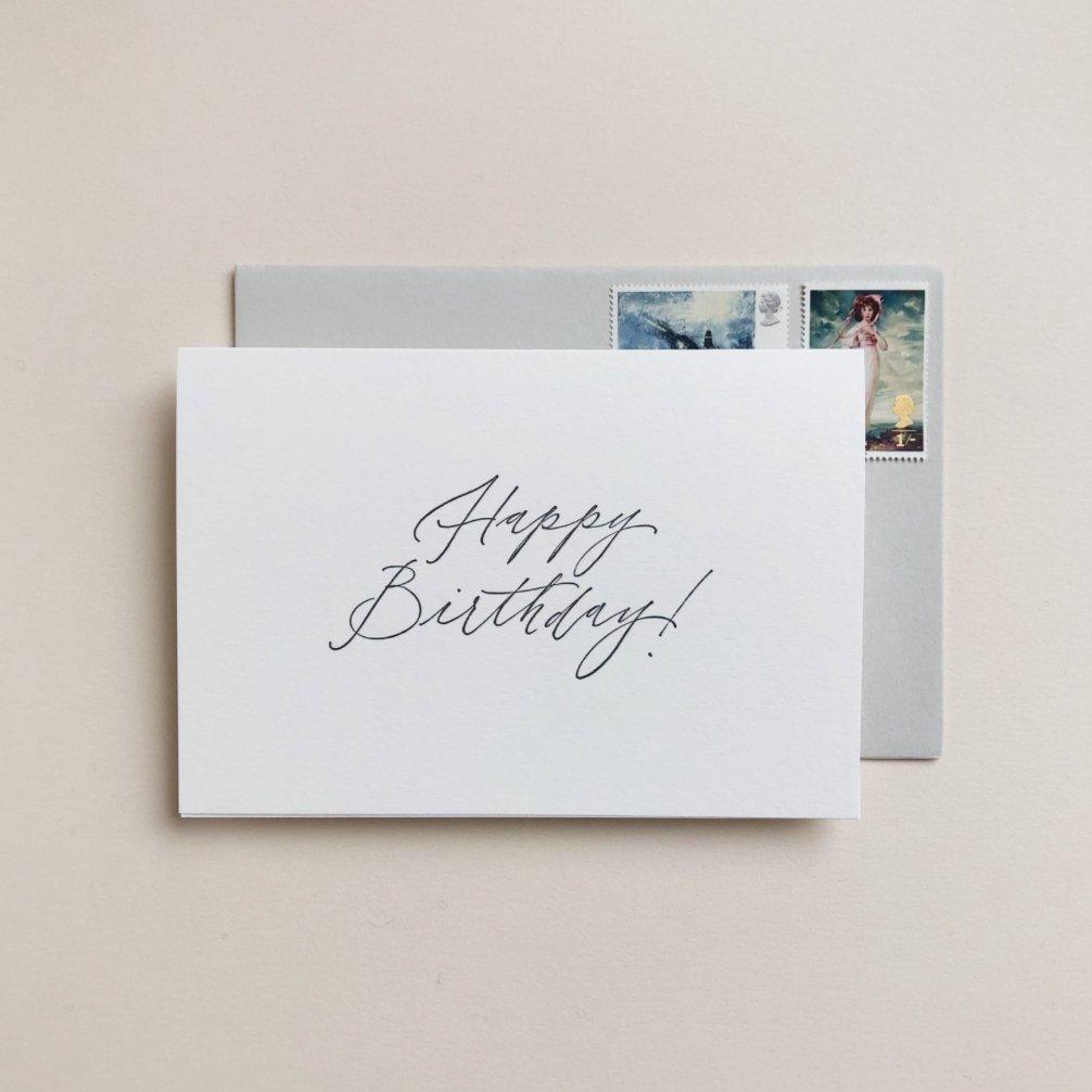 Script Happy Birthday Card | Letterpress Greetings Cards | Botanic & Wild